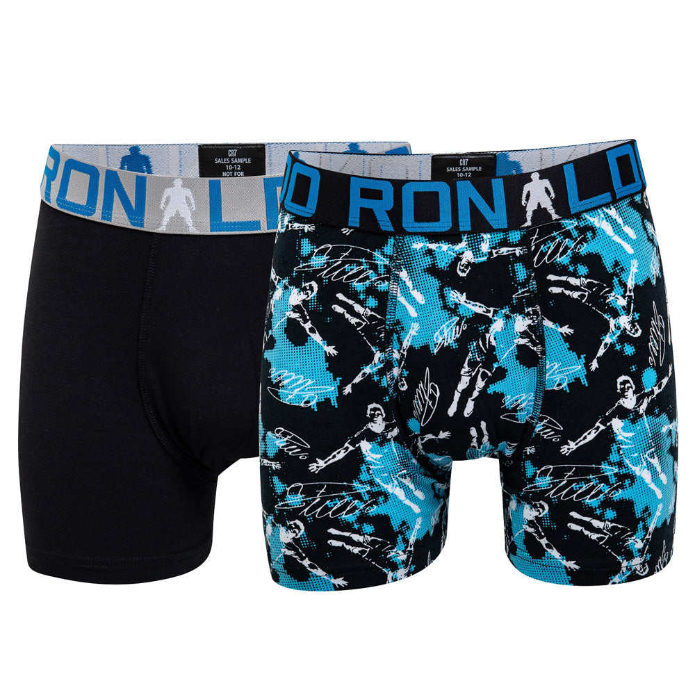 CR7-Boxers for Boys - Cotton Essentials PACK 2 pcs, Print and Plain wi ...